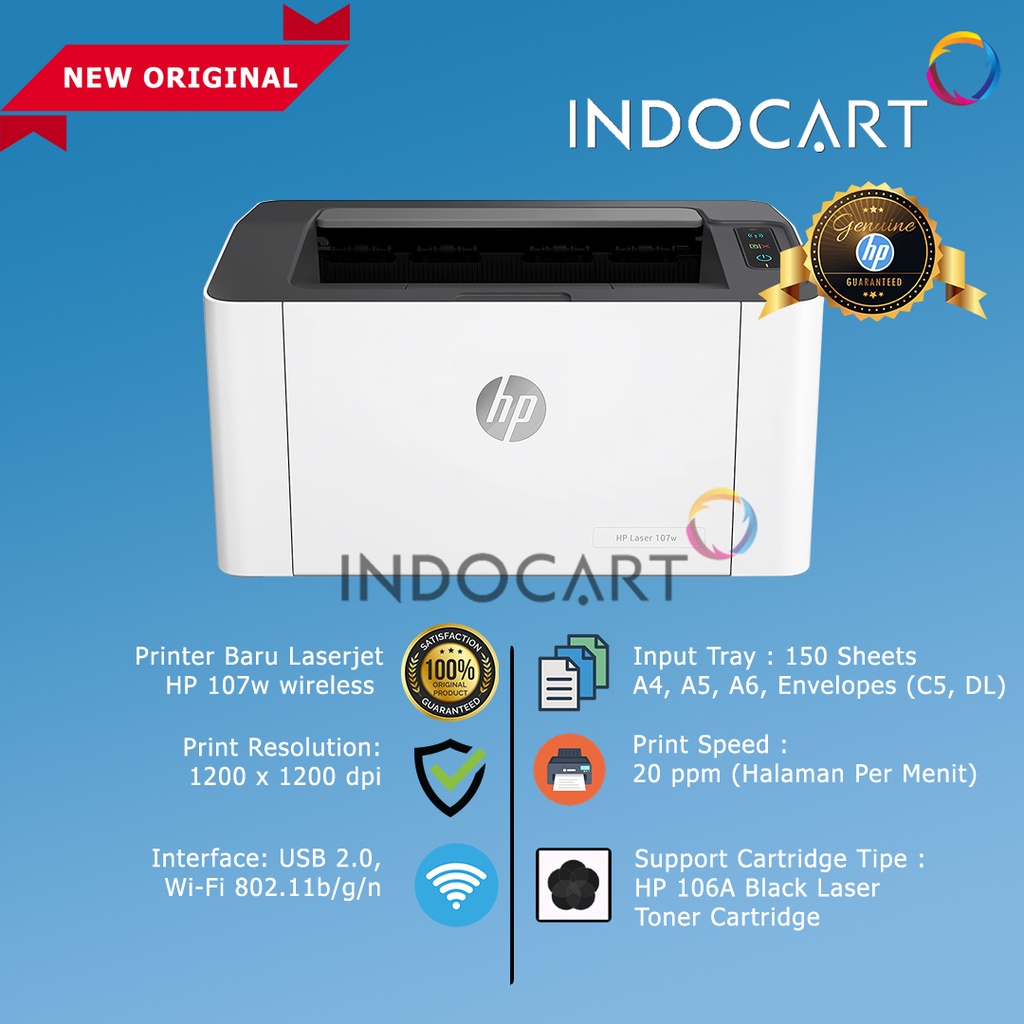 Jual Printer Laserjet HP m107w 107 wireless | Shopee Indonesia