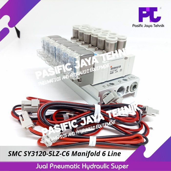 Jual Ready Smc Sy3120-5Lz-C6 8 Line Manifold 2 Position Single Sy ...