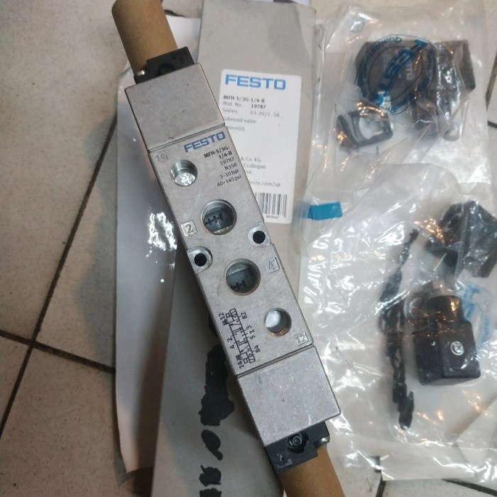Jual Ready Festo Mfh-5/3G-1/4-B Solenoid Pneumatic Fesfo 19787 Coil Ac ...