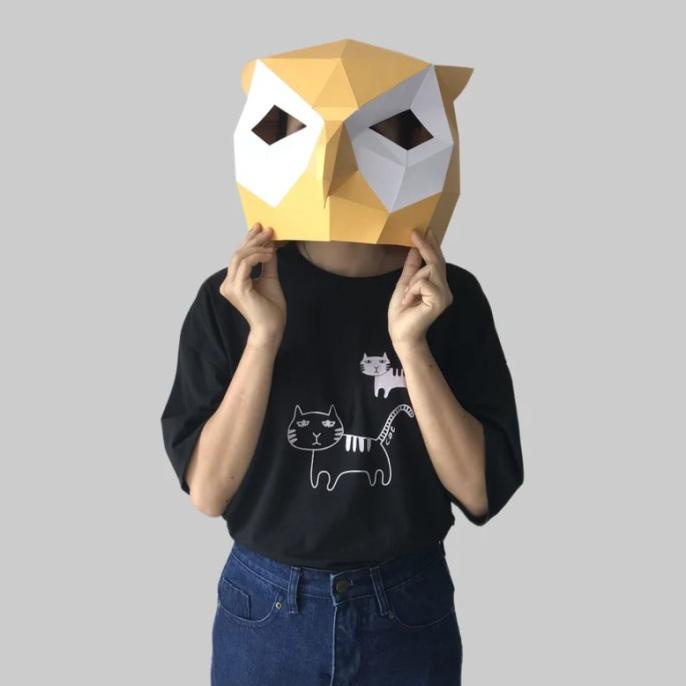 Jual TPG DIY Papercraft Topeng Owl Burung Hantu Mask Premium 3D Unik ...