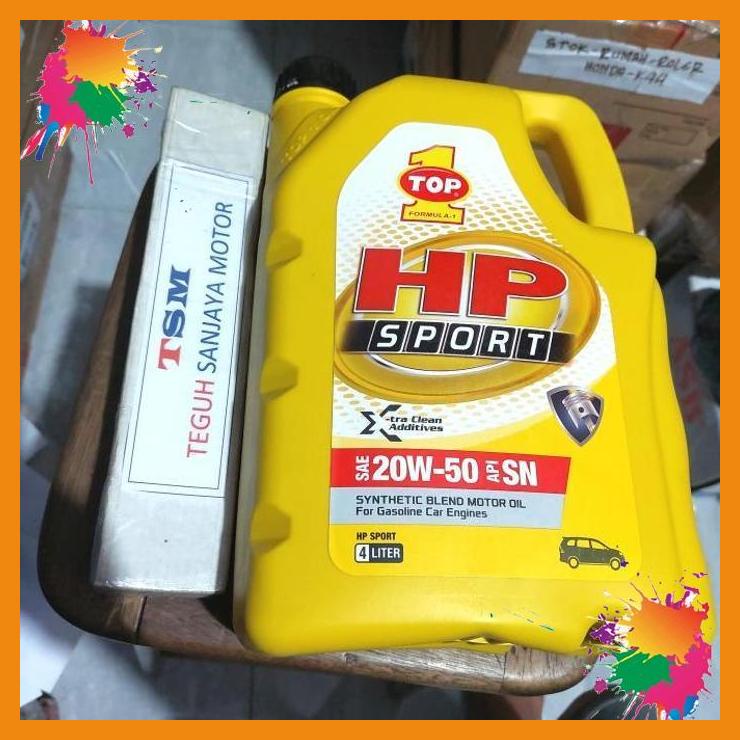 Jual oli top one 1 hp sport sae 20w-50 api sn 4 liter / 4000 ml [tsm ...