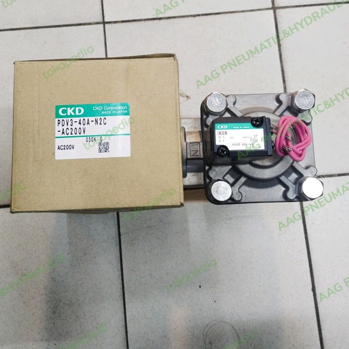 Jual Baru Solenoid Valve Ckd Pdv3-40A-N2C-Ac200V Rc1 1/2 Diskon | Shopee Indonesia
