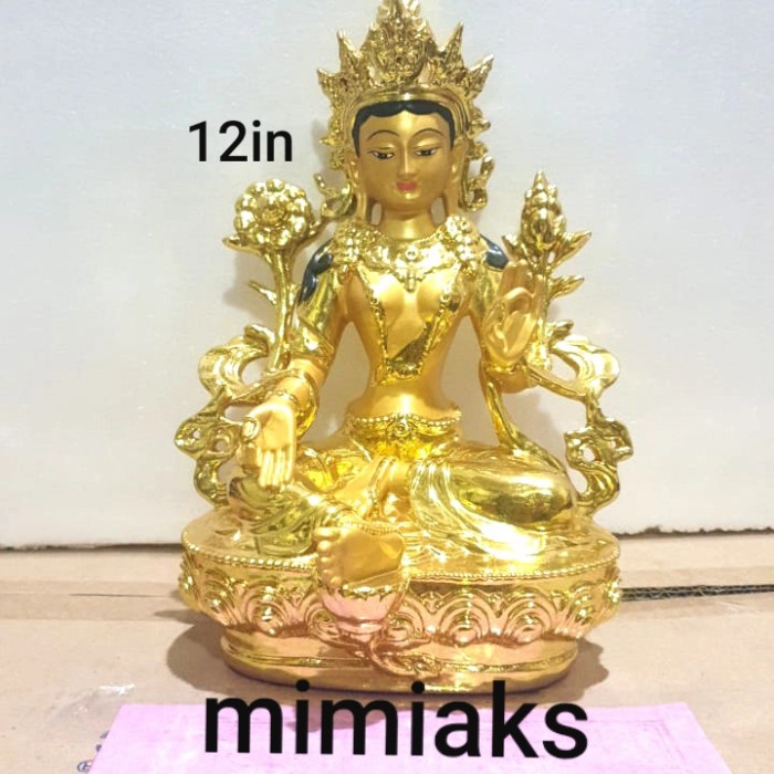 Jual [Original] Patung Dewi Tara Emas/Green Tara Full Warna Mas 12Inch ...