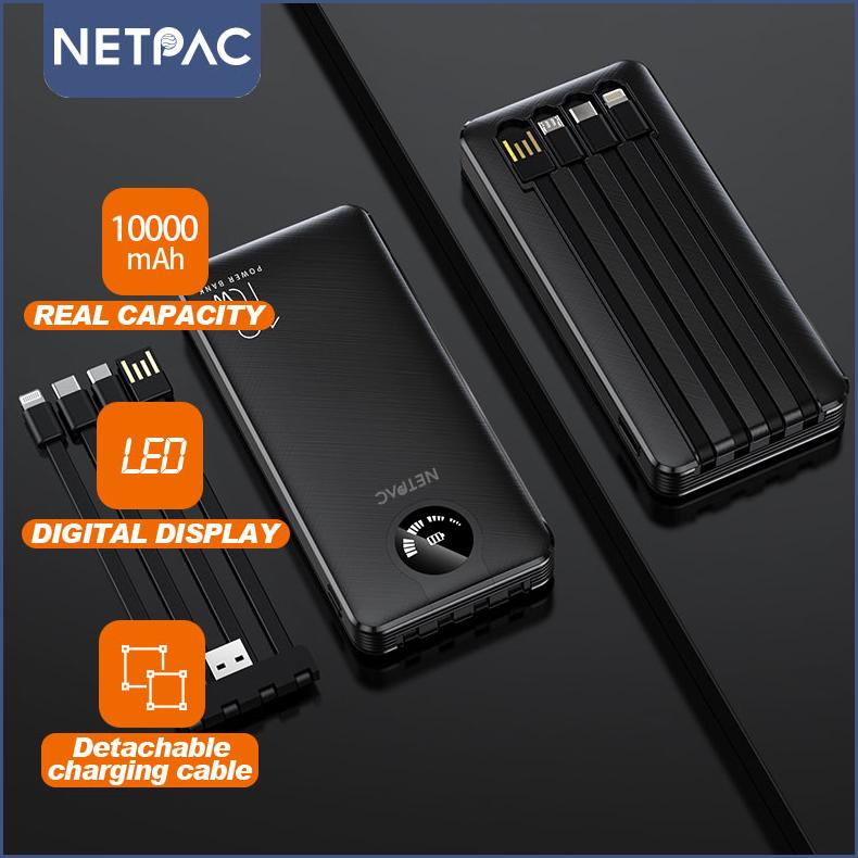 Jual NETPAC Powerbank 10000mAh 20000 mAh LED Portable Dengan Kabel LED ...
