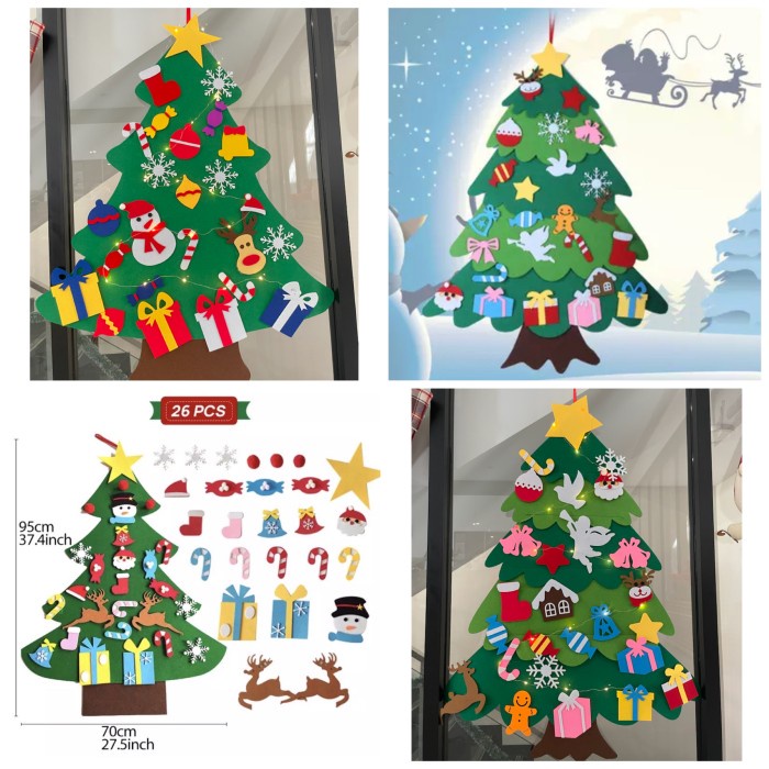 Jual Minluch Diy Christmas Tree Felt Velcro - Pohon Natal Tempel ...