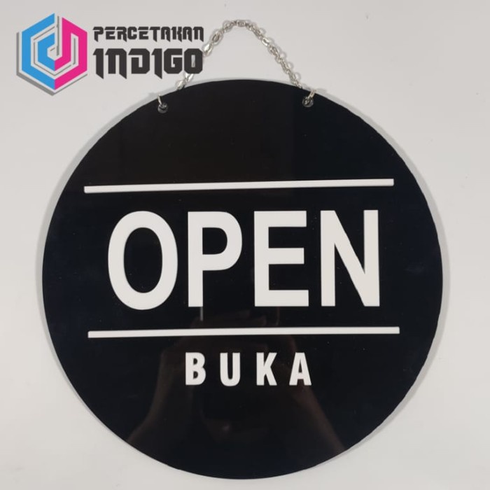 Jual Terlaris sign aklirik open close/buka tutup sign hitam20cm Keren ...