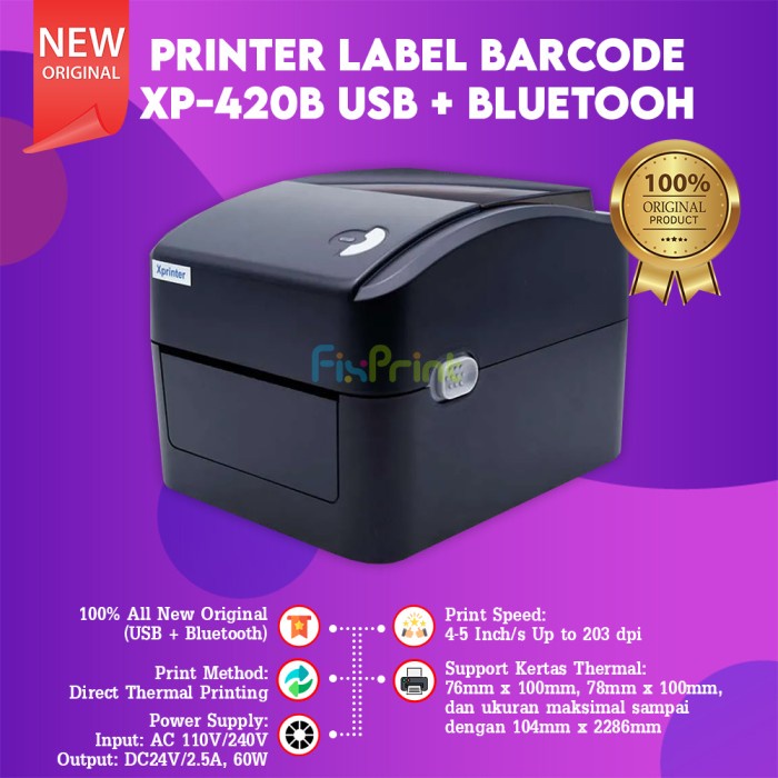 Jual Xprinter Barcode Printer Thermal Xp-420B / Bi-420B Xp420B Bi420B ...