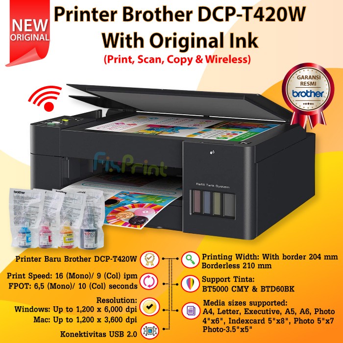 Jual Printer Brother Dcp-T420W Dcp T420W Wifi Wireless Print Scan Copy Best Seller | Shopee ...