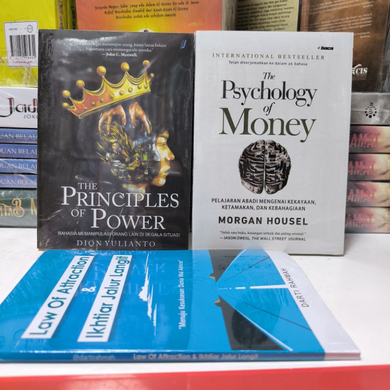 Jual Paket 3 buku the principles of power,the psychology of money, dan law of attraction ikhtiar ...