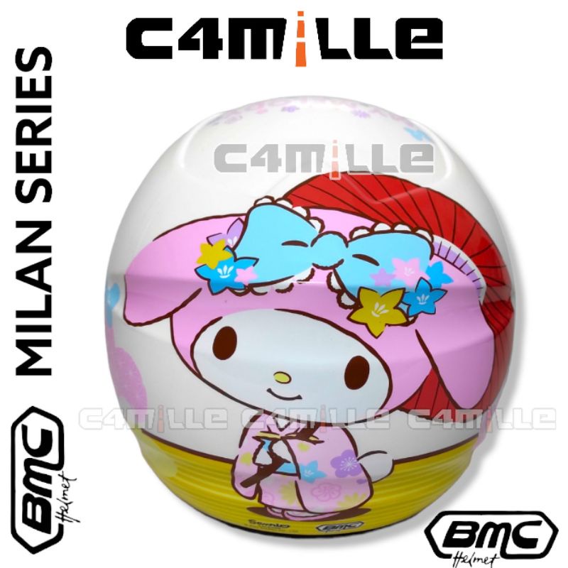 Jual HELM BMC MILAN SANRIO MY MELODY #2 WHITE HALF FACE | Shopee Indonesia