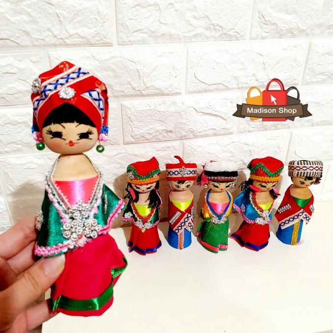 Jual XIEXIENIN Pajangan Boneka Kayu Pakaian Tradisional Mongol Tibet ...