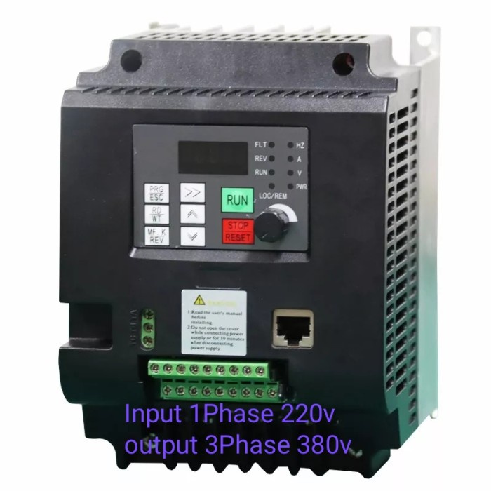 Jual Inverter 5.5KW 7,5Hp, input 220V 1 Phase dan Output 380V 3 phase | Shopee Indonesia