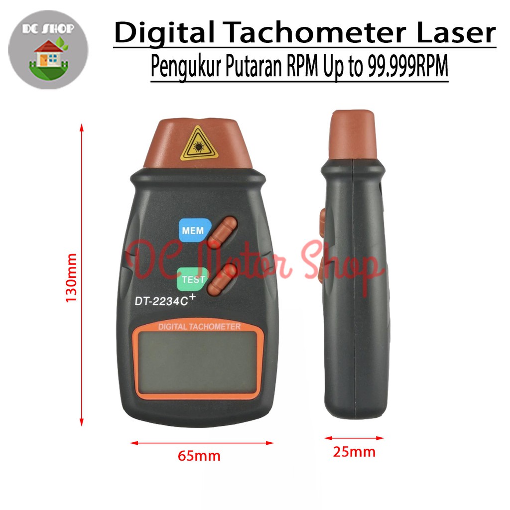 Jual Lcd Digital Laser Infrared Tachometer Rpm Alat Ukur Kecepatan Dt ...
