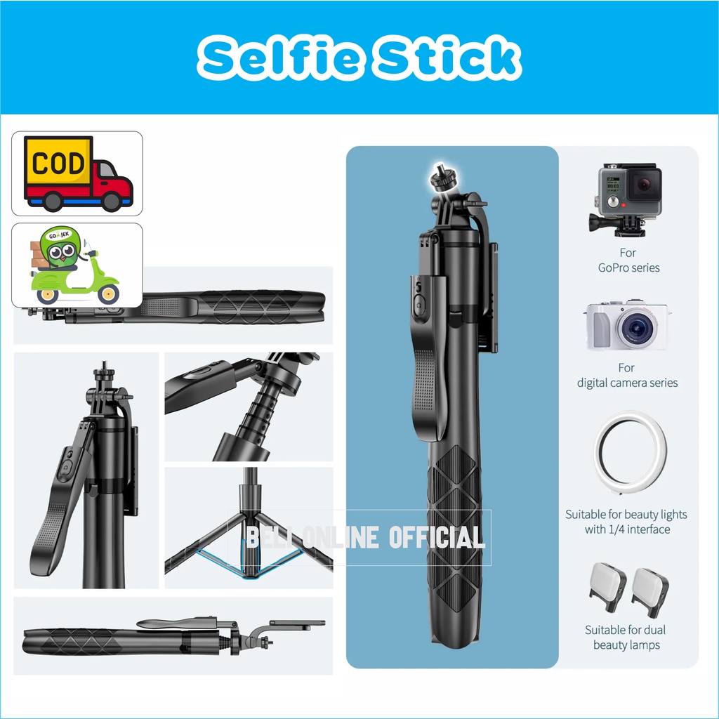Jual Tongsis Tripod Premium Kokoh Selfie Stick Multipod Remote Bluetooth Serbaguna Kualitas ...