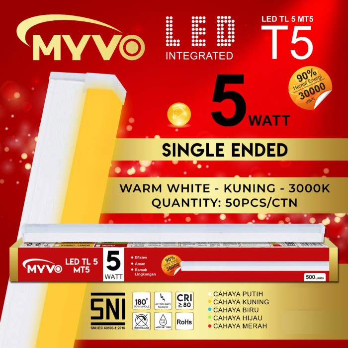 Jual Lampu TL Neon T5 LED 5W 30cm Tube Warna Warni SNI | Shopee Indonesia