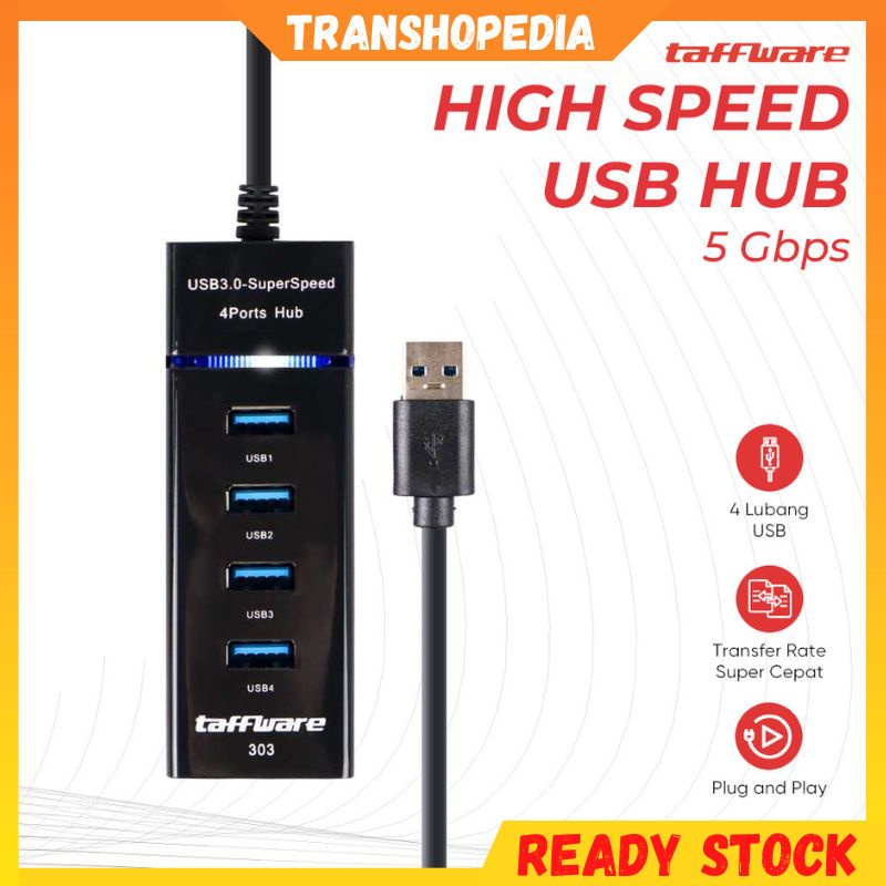 Jual PROMO HIGH SPEED COLOKAN SAMBUNGAN PORT USB 4 PORTS USB HUB 3.0 ...