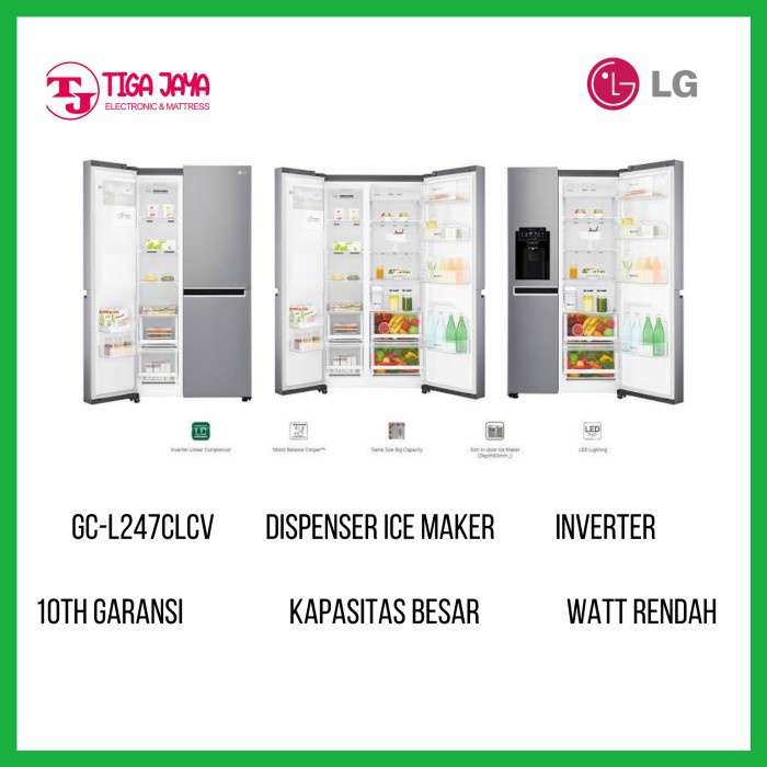 Jual GC-L247CLCV KULKAS LG SIDE BY SIDE GC L247CLCV INVERTER DISPENSER | Shopee Indonesia
