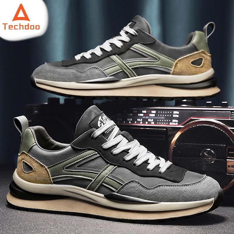 Jual Techdoo Sepatu Pria Olahraga Running Shoes Casual Sepatu Tali Basket Cowok Fashion KSD103 ...