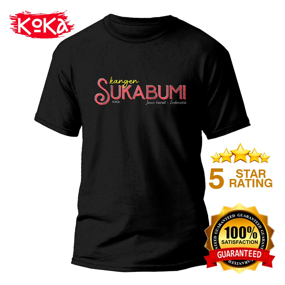 Jual T-Shirt Distro Premium - SUKABUMI - Kaos Khas Sukabumi - SBM2 | Shopee Indonesia