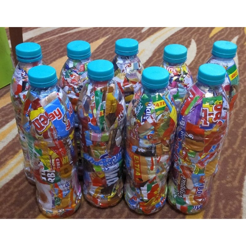 Jual Bu Guru Ria - Ecobrick botol air mineral 600 ml ukuran 200 gram ...