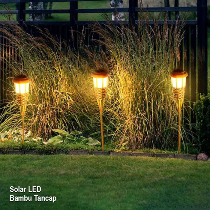 Jual LAMPU TAMAN TANCAP SOLAR OBOR LED PELITA BULUH BAMBU DEKORASI ...