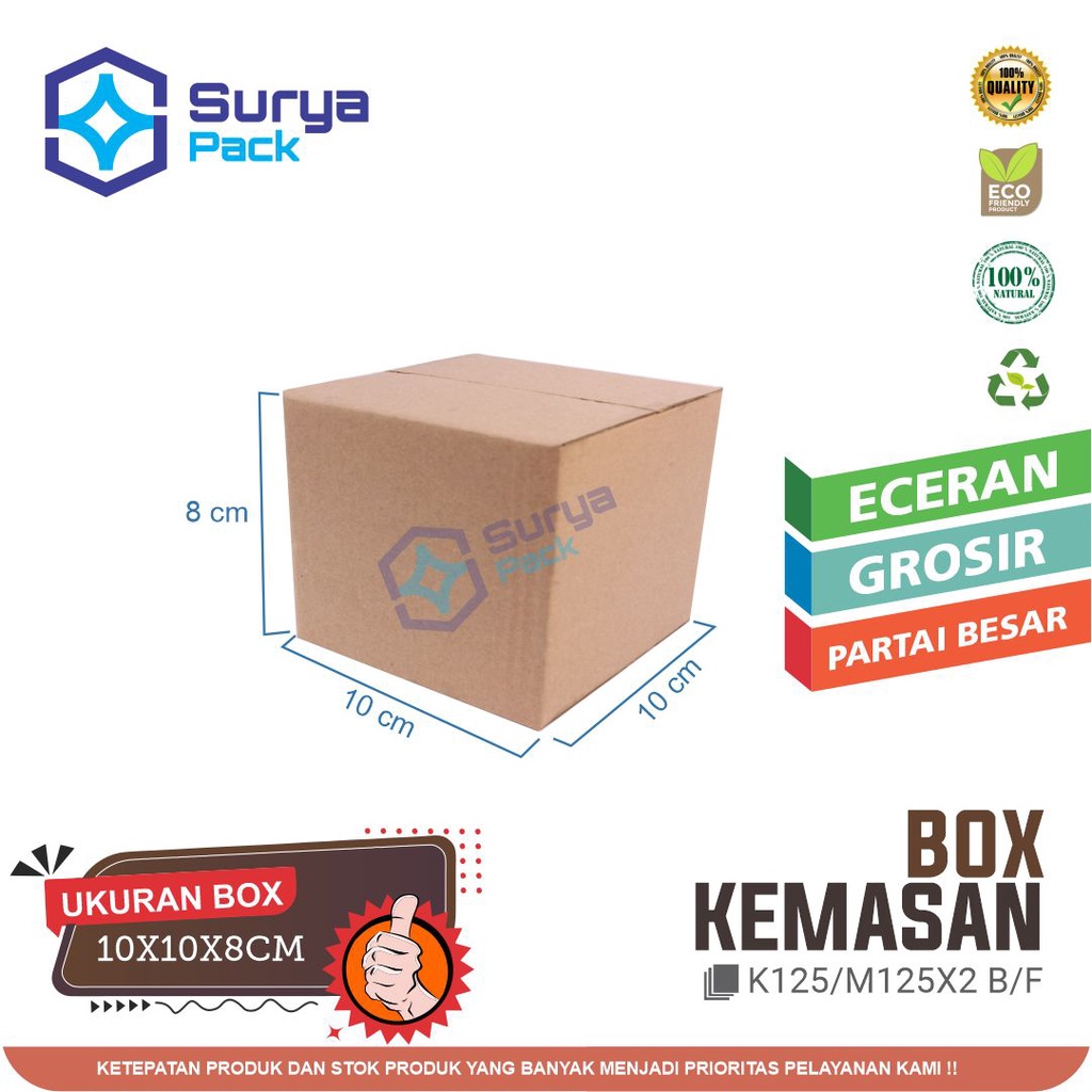 Jual KARDUS PACKING / KARTON BOX POLOS 10x10x8 CM | Shopee Indonesia