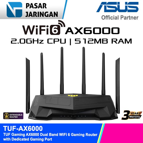Jual ASUS TUF-AX6000 TUF Gaming AX6000 Dual Band WiFi 6 Gaming Router ...