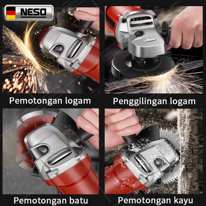 Jual Mesin Gerinda Tangan 4 inch / Angle Grinder Grinda mini 100mm NESO ...