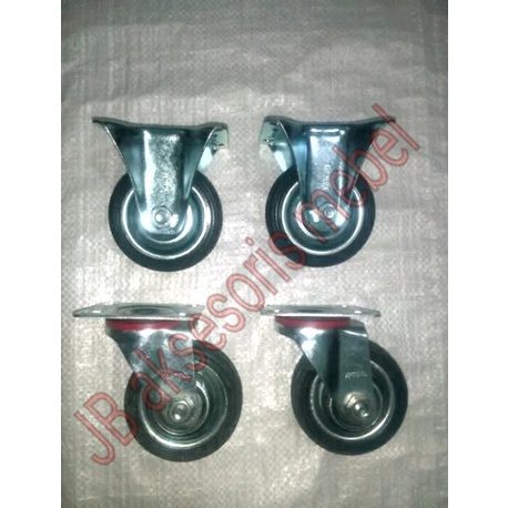 Jual RODA CASTER KARET 4 inch - RODA ETALASE LEMARI 10 cm - RODA CASTOR ...