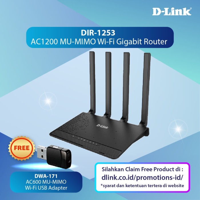 Jual D-LINK DIR-1253 AC1200 MU-MIMO Wi-Fi Gigabit Router | Shopee Indonesia