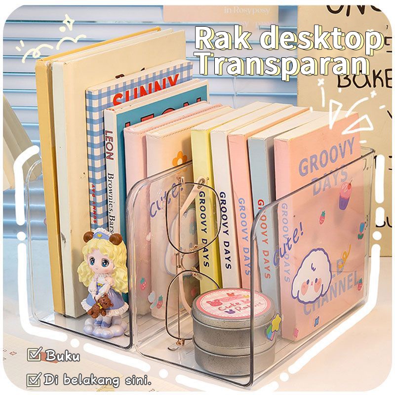 Jual INS Rak Buku Transparan Minimalis Portable Rak Penyimpanan Desktop ...