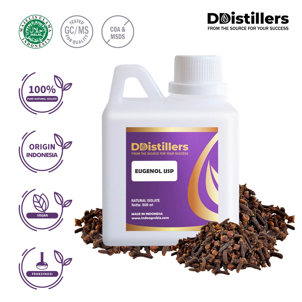 Jual Eugenol SP Natural Isolate Oil Pure 100% Vol 500 ML - 1 L HDPE ...