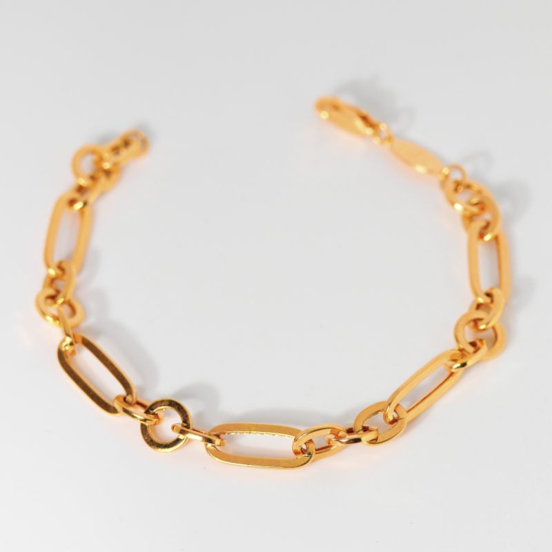 Jual Gelang Emas Vigaro 3 Kolongan Bulat Variasi Lonjong Pipih - Toko ...
