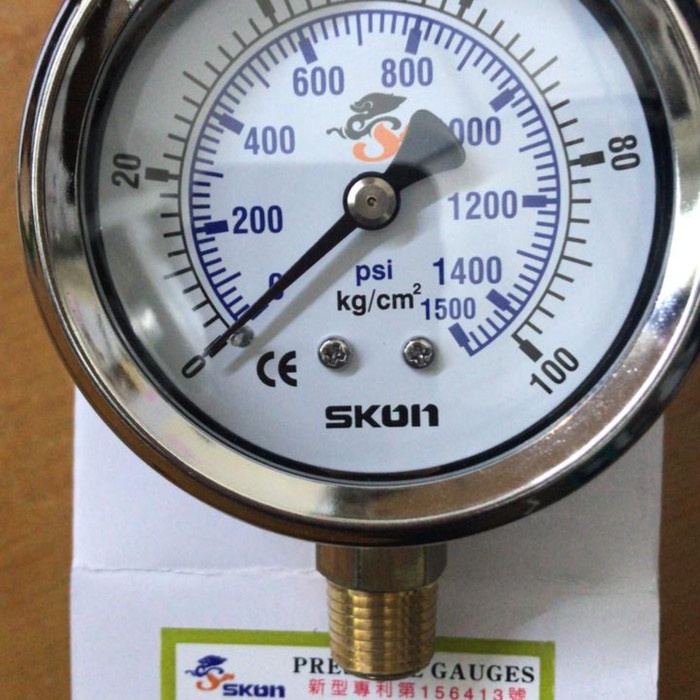 Jual Pressure Gauge / Manometer 2,5" Merk Skon 100 Bar Kode Lc357 ...