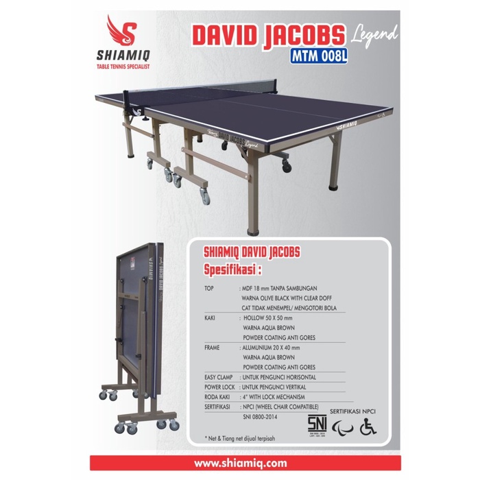 Jual Meja Pingpong Tenis Meja SHIAMIQ David Jacobs Legend | Shopee Indonesia