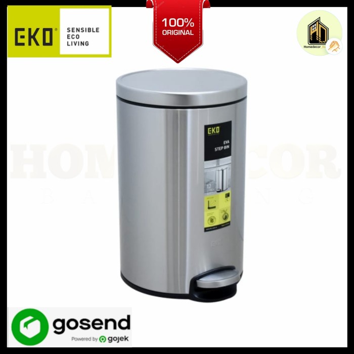 Jual Eko 12 Ltr Tempat Sampah Stainless - Silver - pedal bin eko | Shopee Indonesia