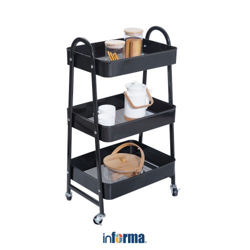 Jual Informa Walter Ii Rak Troli Dapur 3 Tingkat Gloss - Hitam Tempat ...