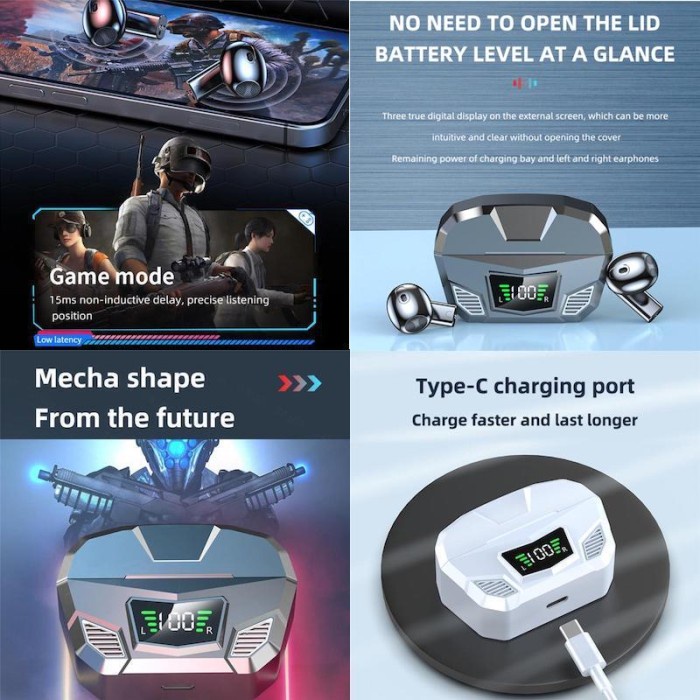 Jual mit M33 TWS Bass Earphone Bluetooth 5.1 Wireless Stereo Game ...