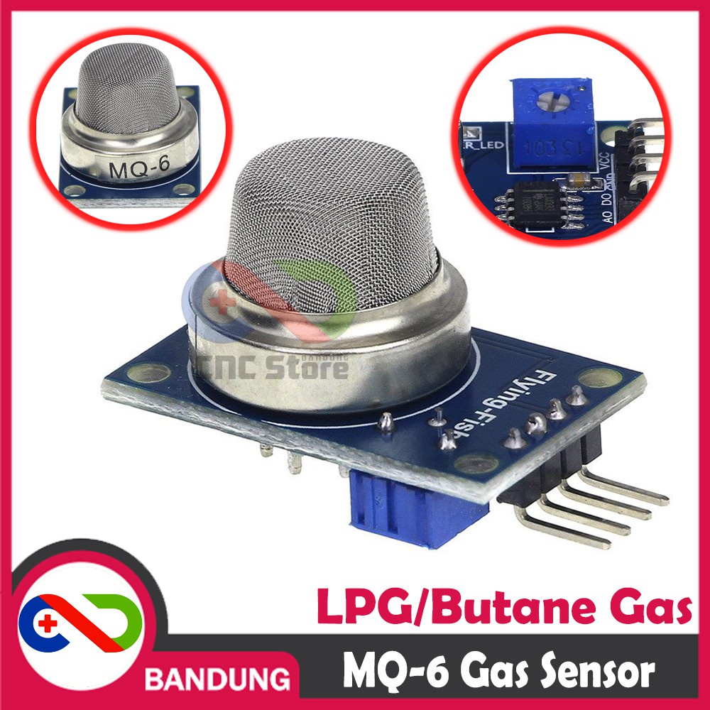 Jual MQ-6 MQ6 LPG LNG BUTANE GAS SENSOR MODULE FOR ARDUINO UNO MEGA | Shopee Indonesia
