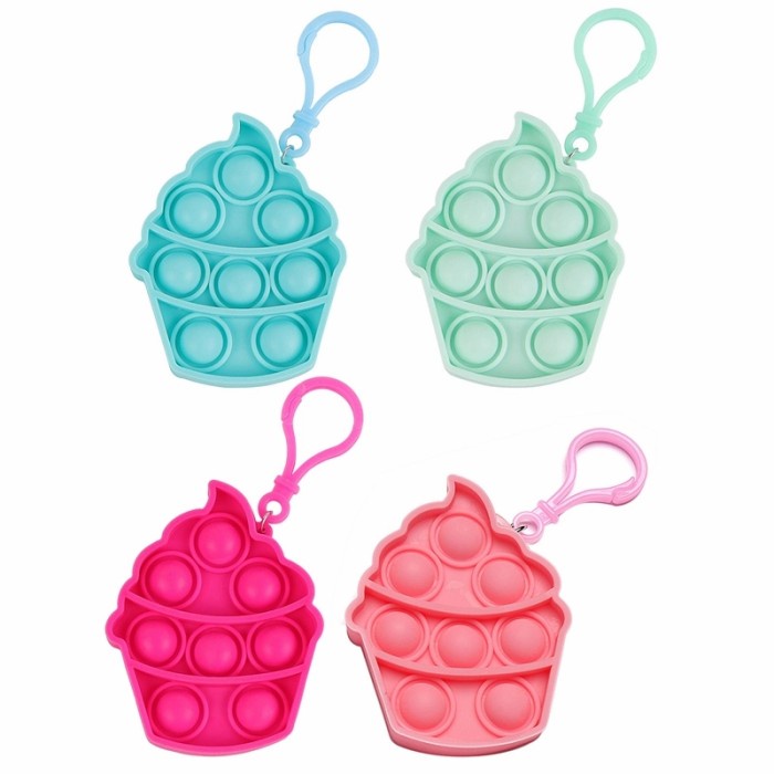 Jual pop it keychain cupcake gantungan kunci pop it mini fidget toy ...