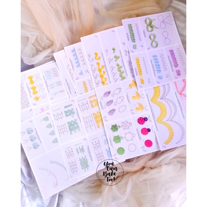 Jual Set Buttercream Piping Practice Sheets | Shopee Indonesia