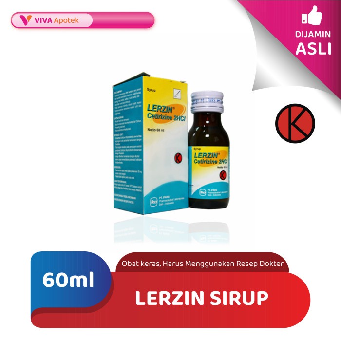 Jual Lerzin Sirup / Cetirizine / Rhinitis Alergi / Gatal (60 ml) | Shopee Indonesia