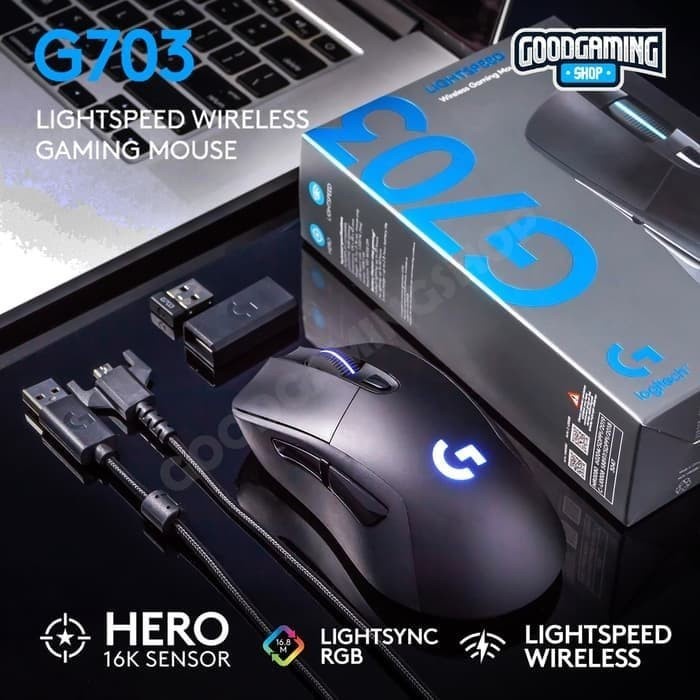 Jual Logitech G703 Hero Wireless Gaming Mouse - 2 Year Official Warranty | Shopee Indonesia