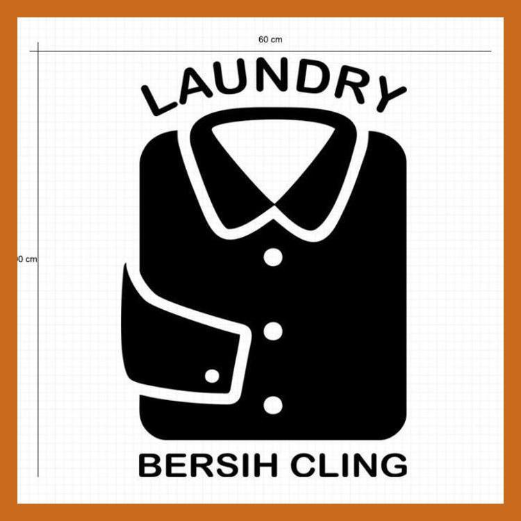 Jual Sticker Laundry Cling Stiker Kaca Tembok Cuci Baju Custom Cutting ...