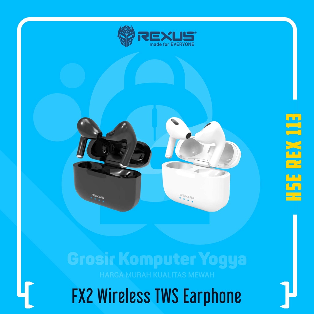 Jual Rexus FX2 Bluetooth 5.0 IPX 4 Touch Control Wireless TWS Earphone ...