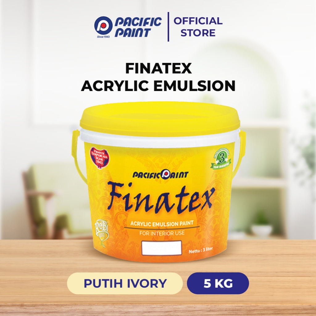 Jual Finatex Acrylic Emulsion-Cat Dinding Interior- PUTIH IVORY-5kg ...