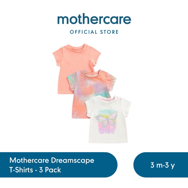 Jual Mothercare Dreamscape T-Shirts - 3 Pack - Kaos Bayi Perempuan ...