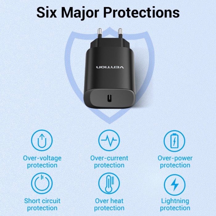 Jual Vention USB-C Head Charger 20W Type-C PD Power Delivery Fast ...