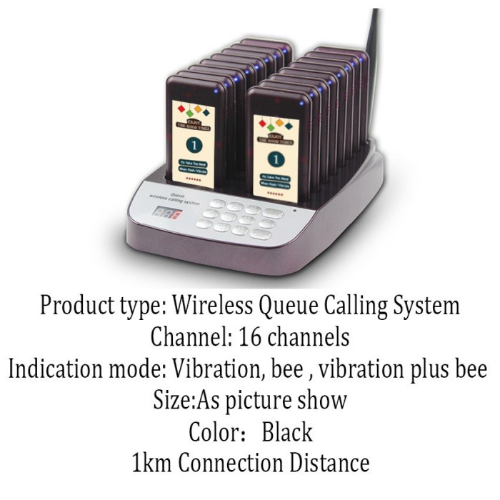 Jual 16Call Mesin Antrian Wireless Calling System Pager Alarm Restoran ...