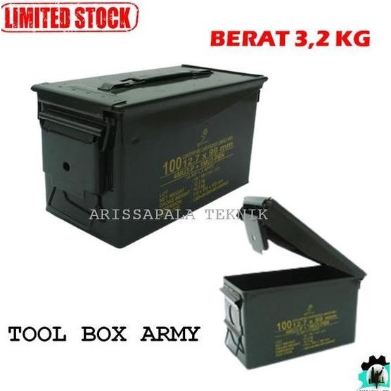 Jual Tool Box Besi Kotak Perkakas Box Peluru Army Pindad Tempat ...